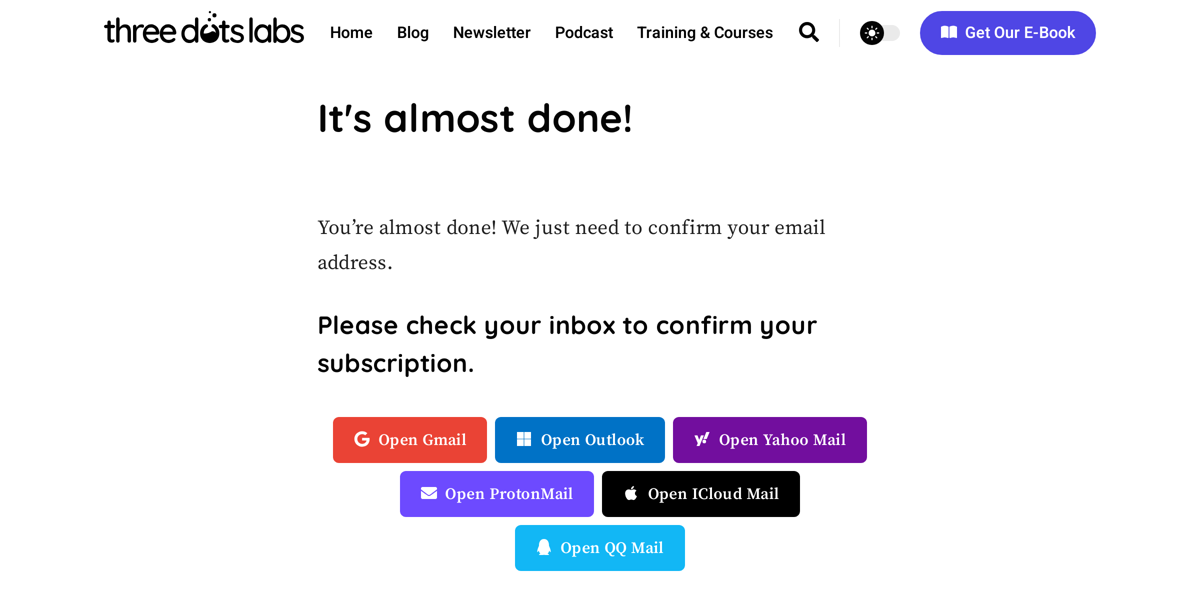 It's almost done! | Three Dots Labs blog