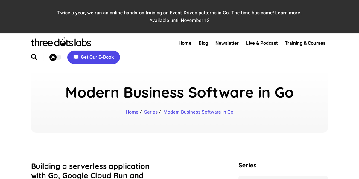 Learn Building Modern Go applications | Three Dots Labs blog