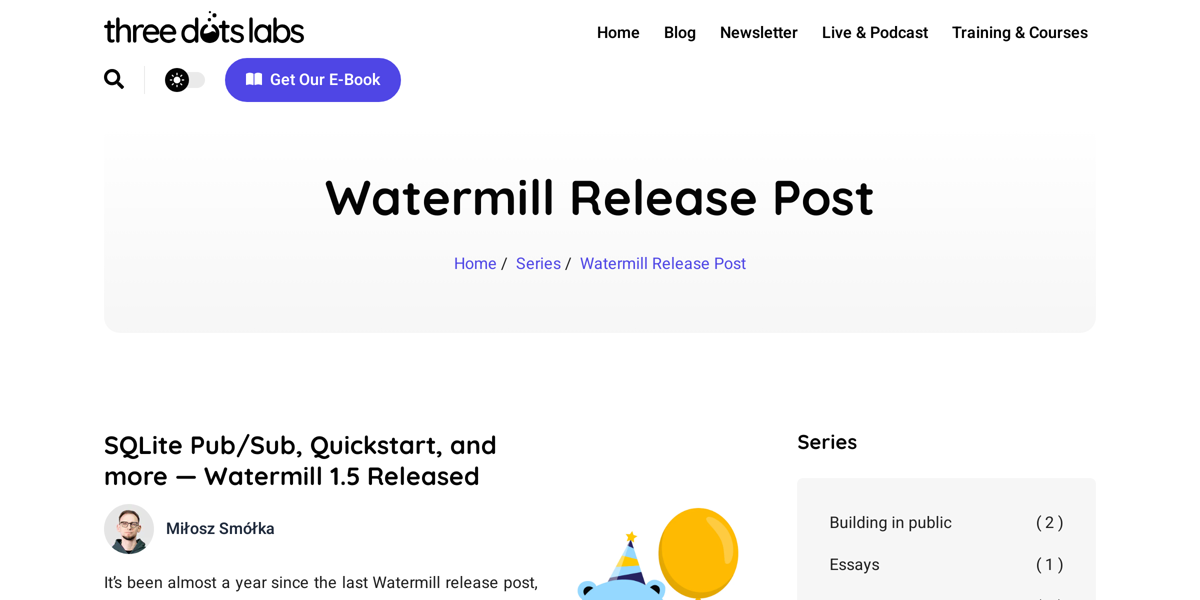 Watermill release post | Three Dots Labs blog
