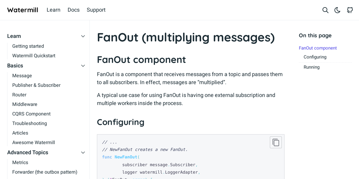 FanOut (multiplying messages) | Watermill | Event-Driven in Go