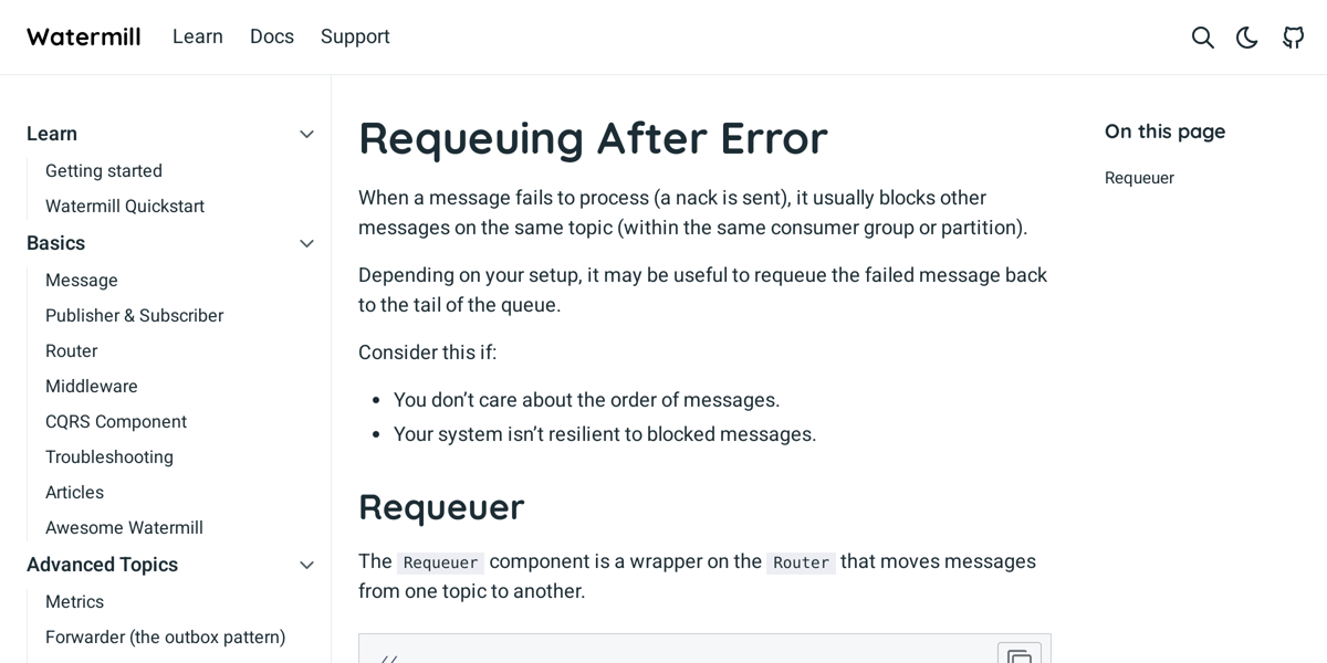 Requeuing After Error | Watermill | Event-Driven in Go