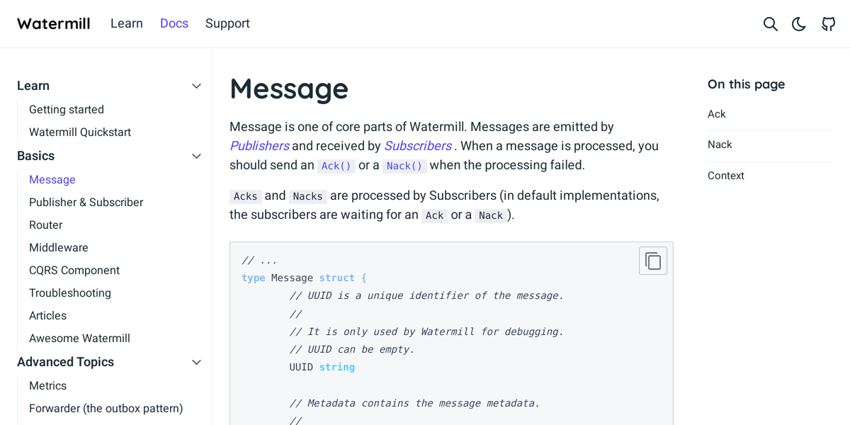 Message | Watermill | Event-Driven in Go