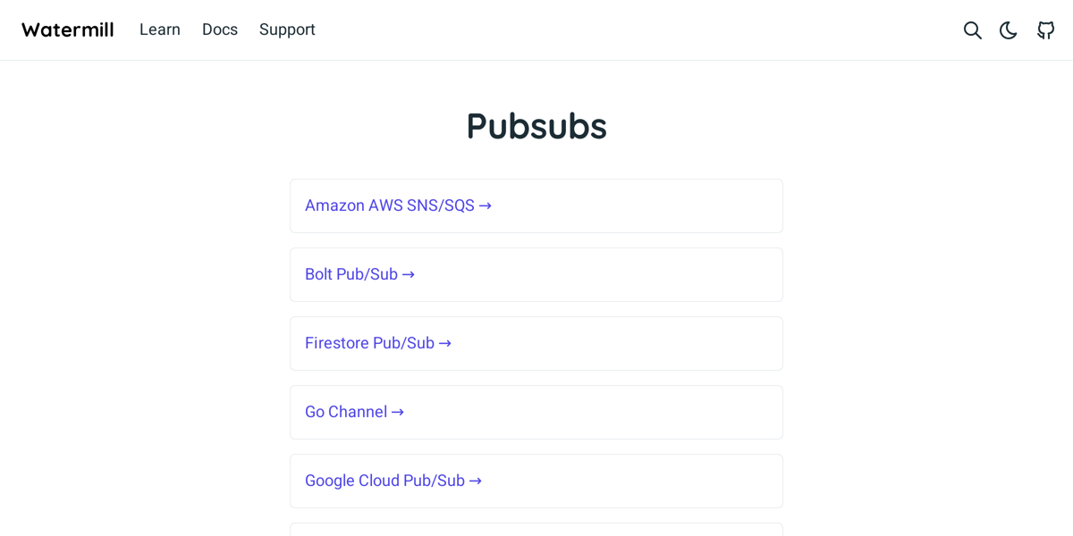 Supported Pub/Subs | Watermill | Event-Driven in Go