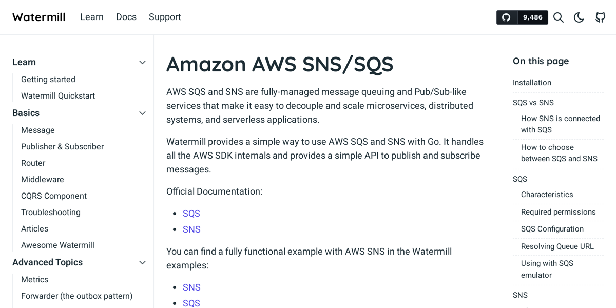 Amazon AWS SNS/SQS | Watermill | Event-Driven in Go
