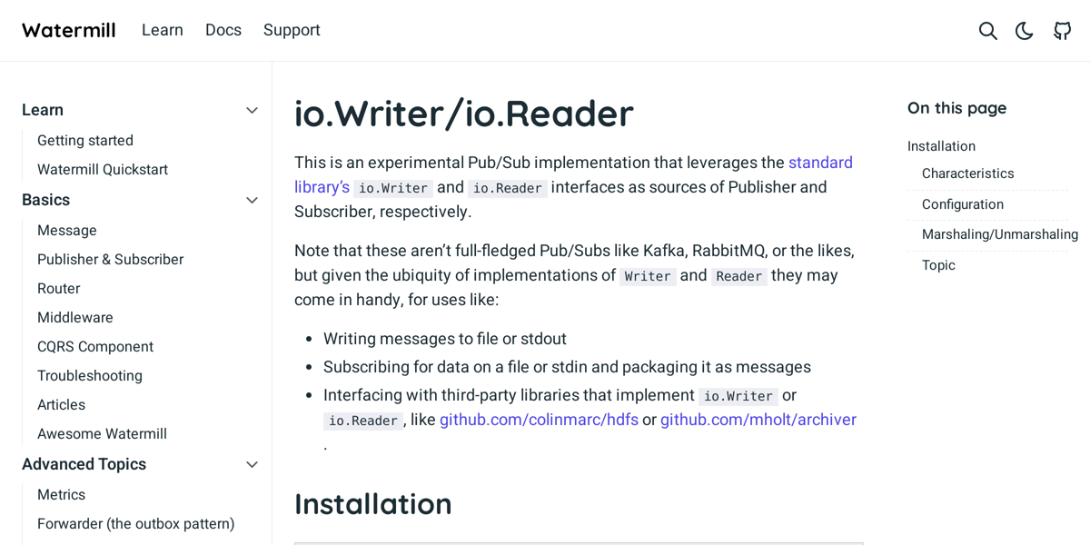 io.Writer/io.Reader | Watermill | Event-Driven in Go