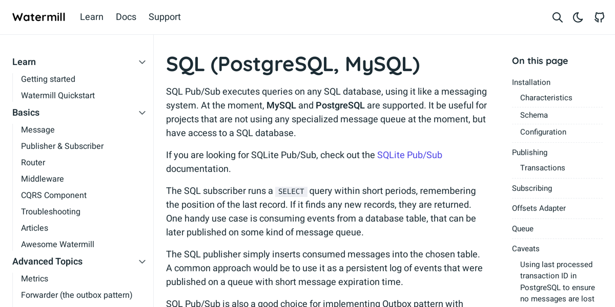 SQL (PostgreSQL, MySQL) | Watermill | Event-Driven in Go